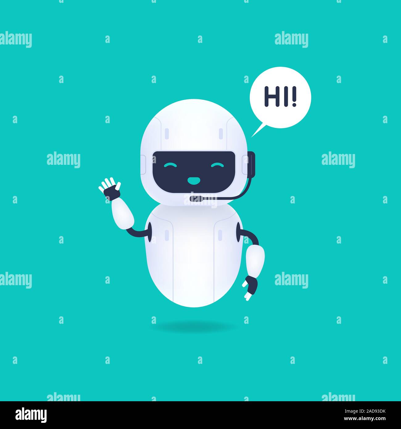 White friendly android robot say hi. Cute and smile AI robot Stock ... White friendly android robot say hi. Cute and smile AI robot Stock ...