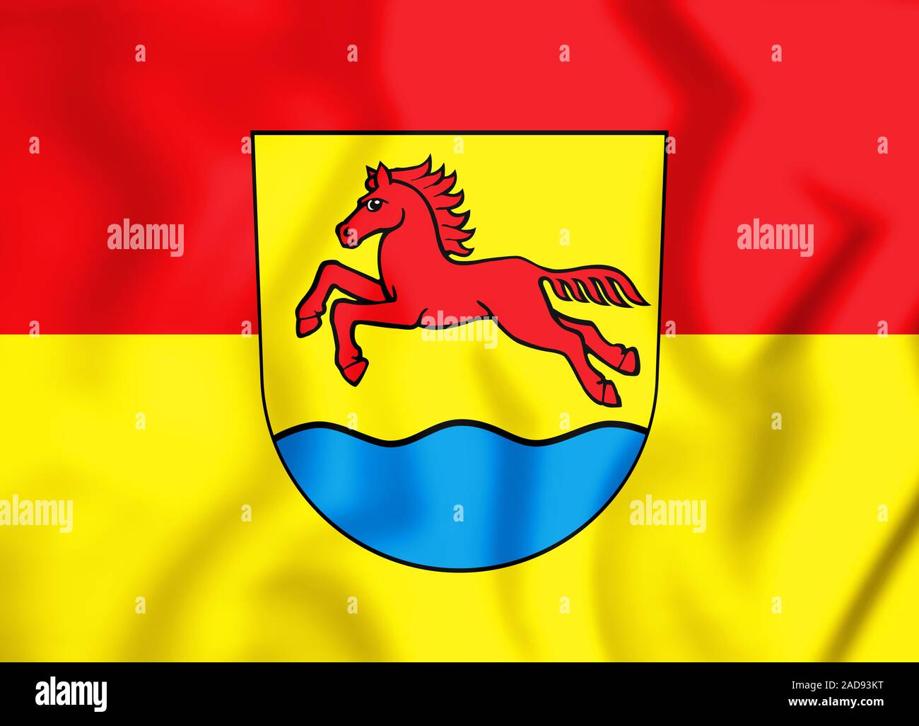 3D Flag of Stutensee (Baden-Wurttemberg), Germany. 3D Illustration ...