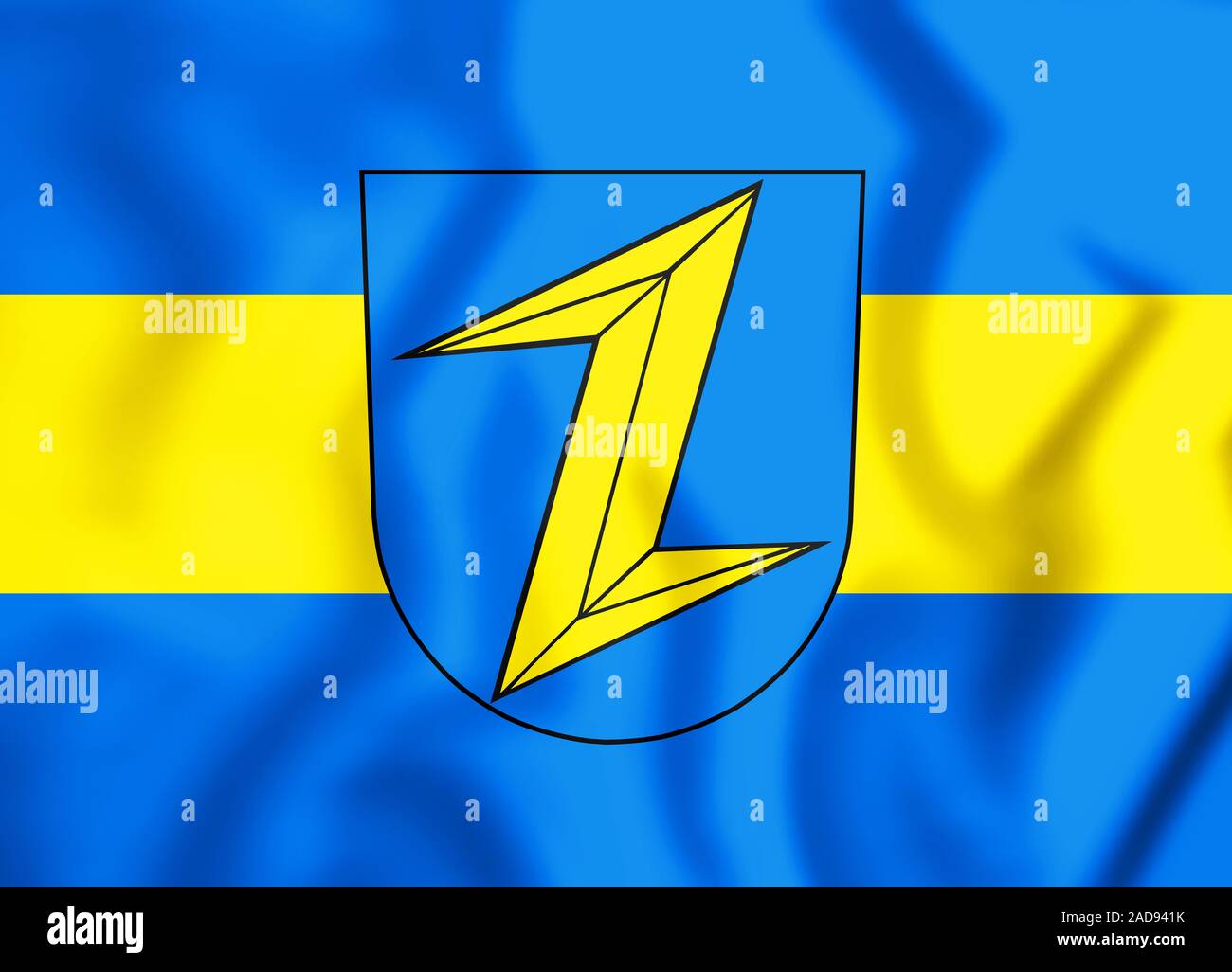 3D Flag of Wolfach (Baden-Wurttemberg), Germany. 3D Illustration Stock ...
