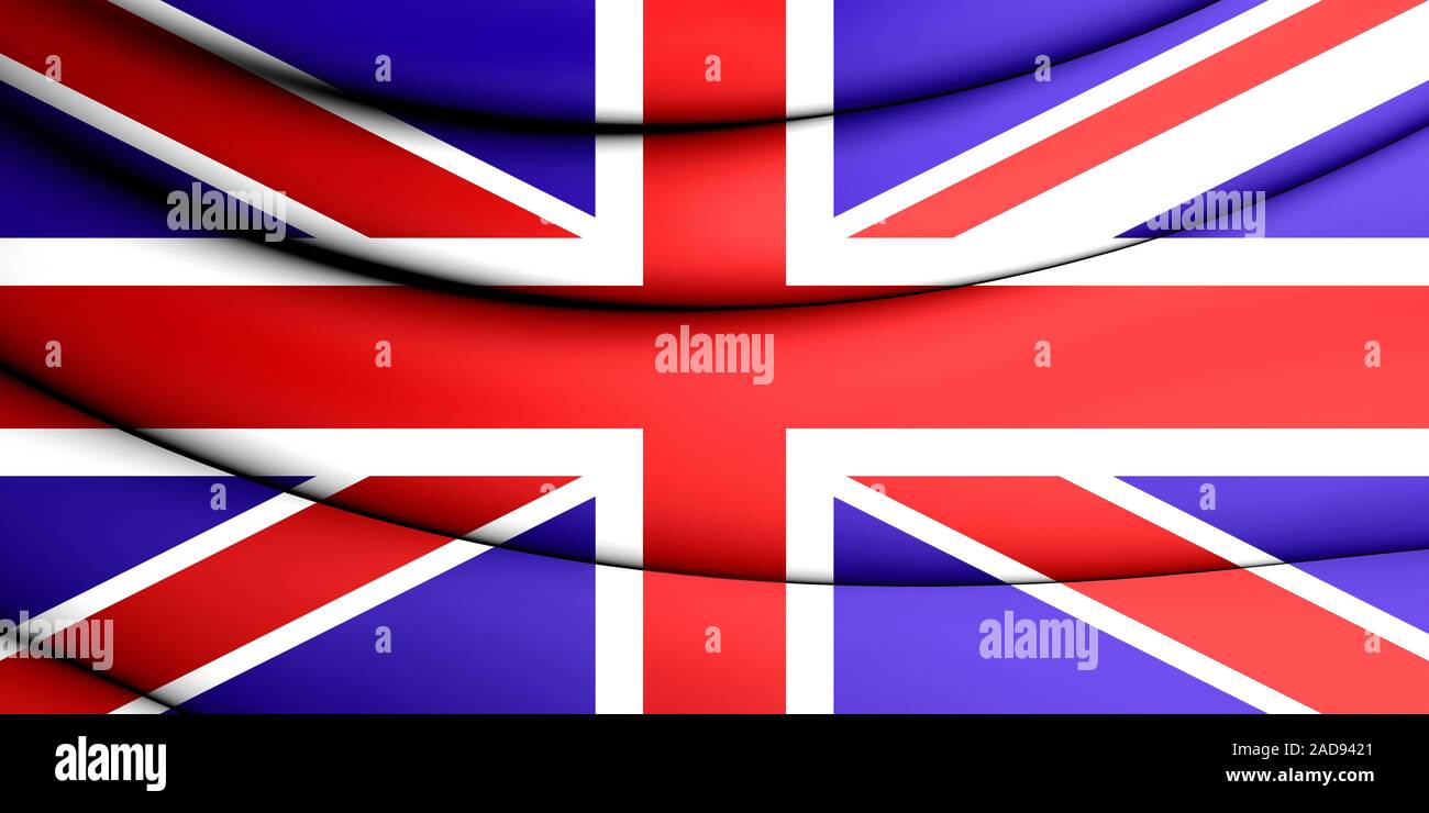 3D Flag of United Kingdom. 3D Illustration Stock Photo - Alamy