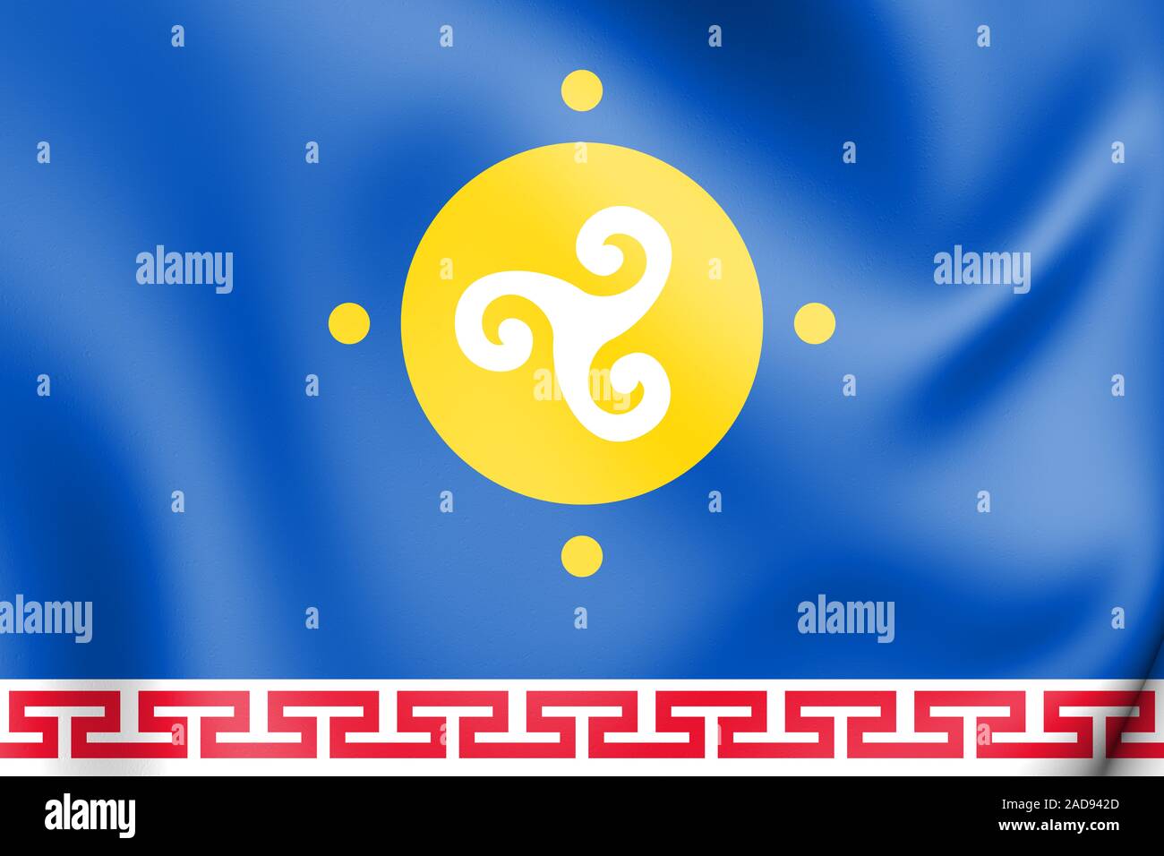 3D Flag of Ust-Orda Buryat Okrug, Russia. 3D Illustration Stock Photo ...