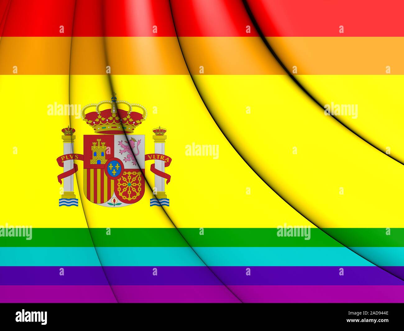 3D LGBT Flag of Spain. 3D Illustration Stock Photo - Alamy