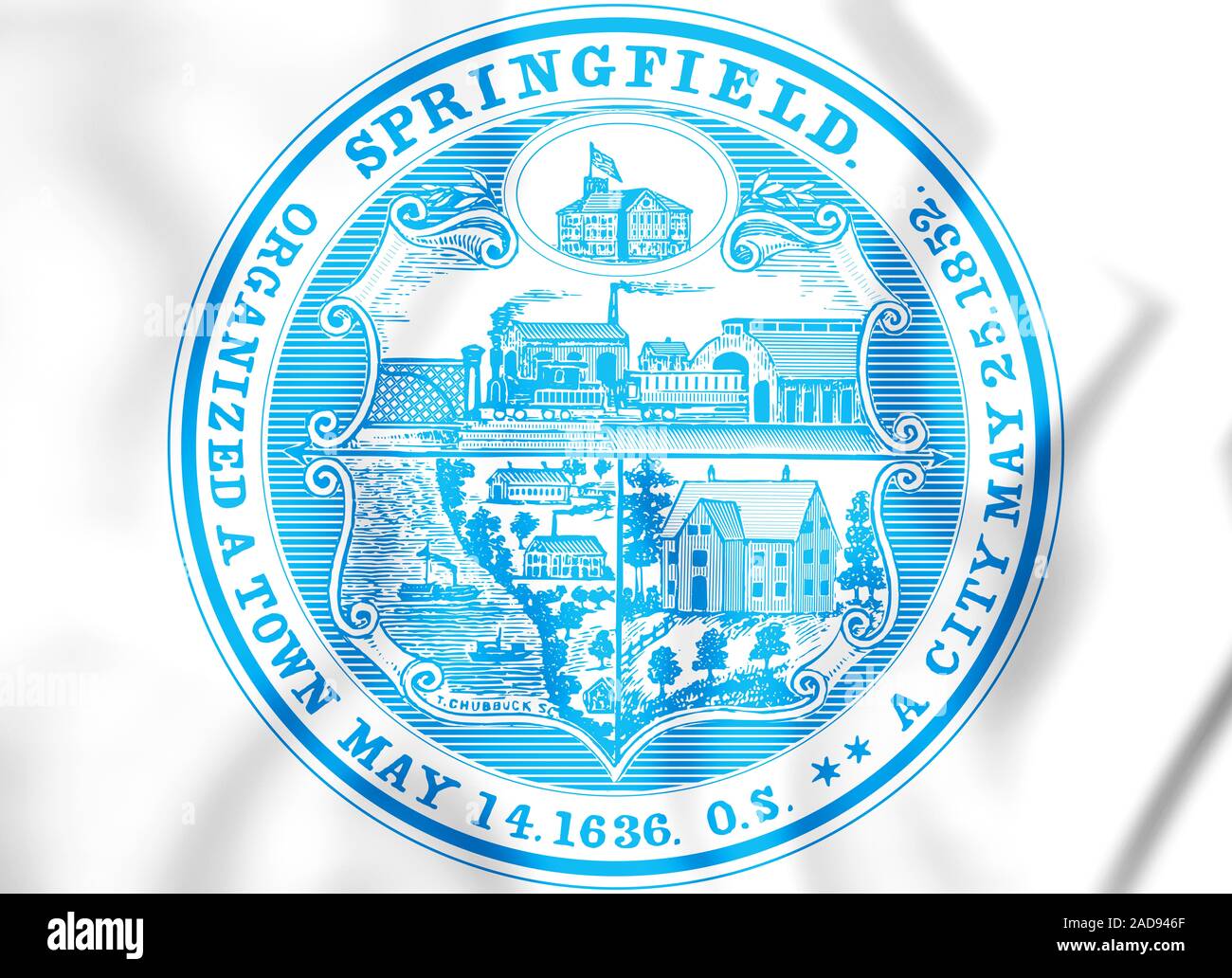 3D Seal of Springfield (Massachusetts), USA. 3D Illustration Stock ...