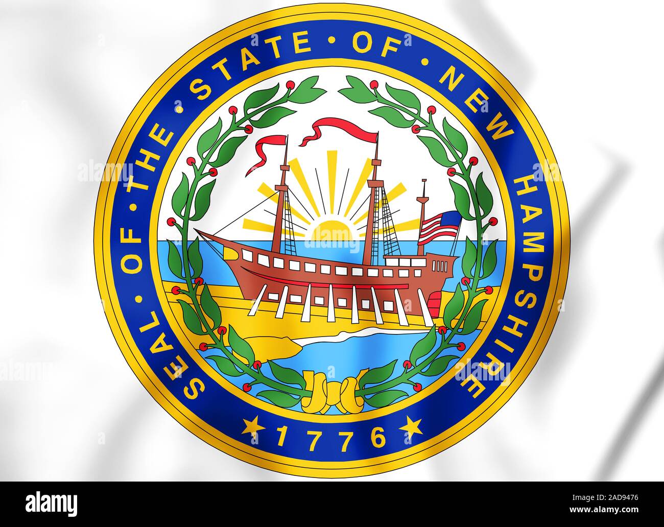 3D State Seal of New Hampshire, USA. 3D Illustration Stock Photo - Alamy