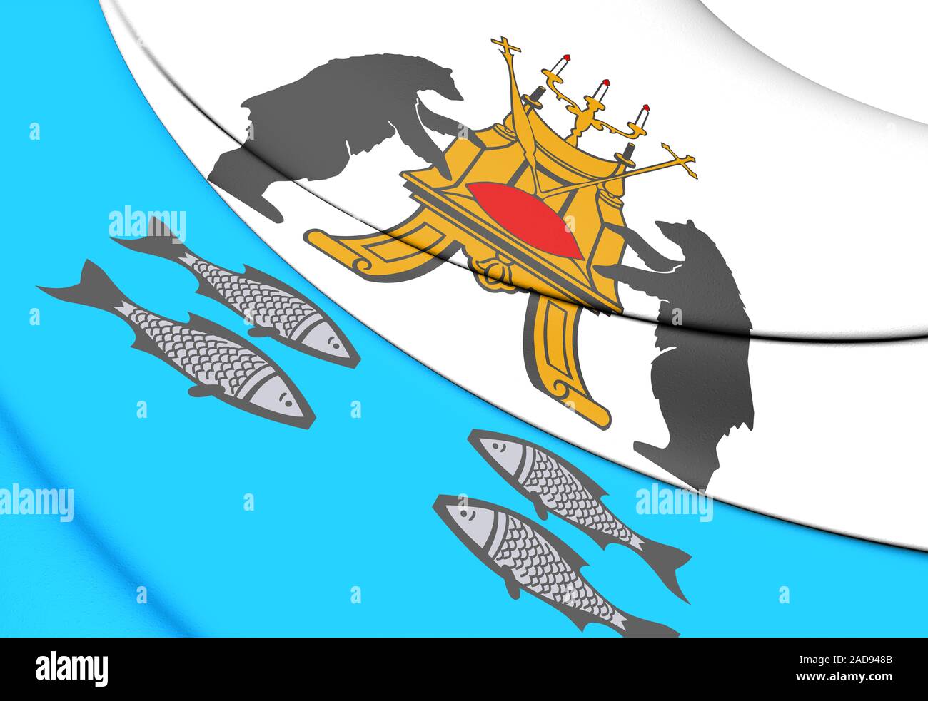 3D Flag of Veliky Novgorod, Russia. 3D Illustration Stock Photo - Alamy