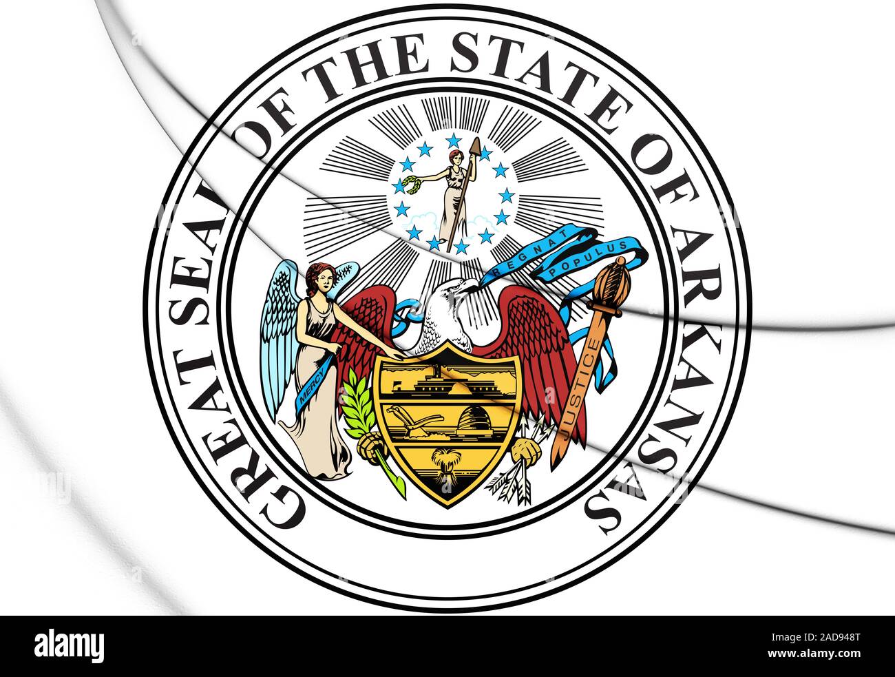 3D State Seal of Arkansas, USA. 3D Illustration Stock Photo - Alamy