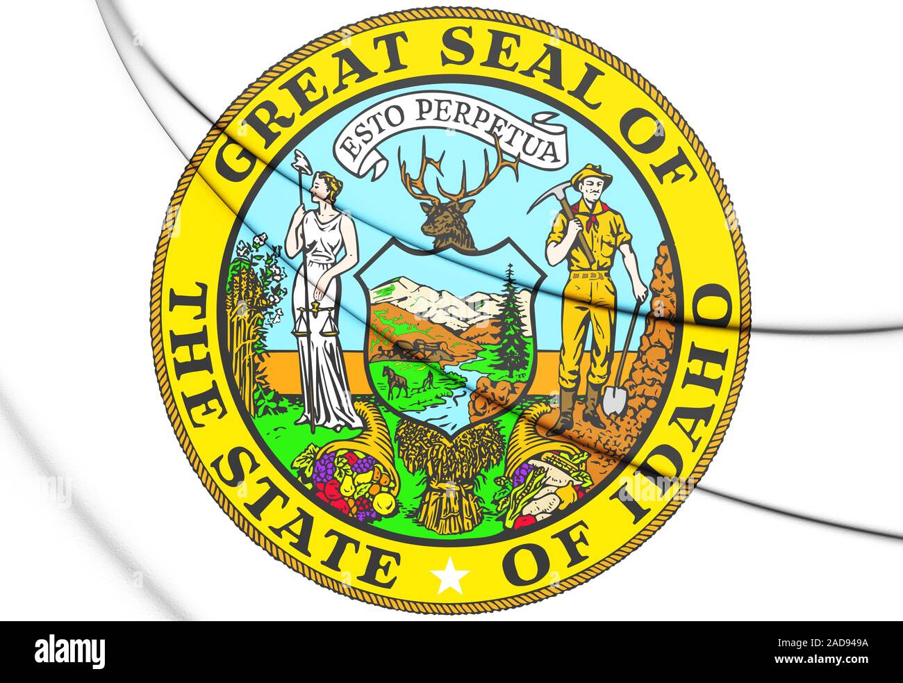 3D State Seal of Idaho, USA. 3D Illustration Stock Photo - Alamy