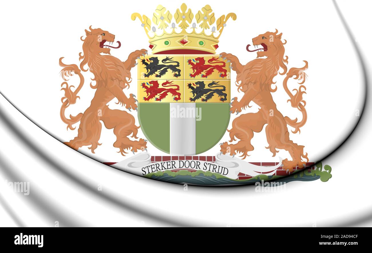 3D Rotterdam city coat of arms, Netherlands. 3D Illustration Stock ...