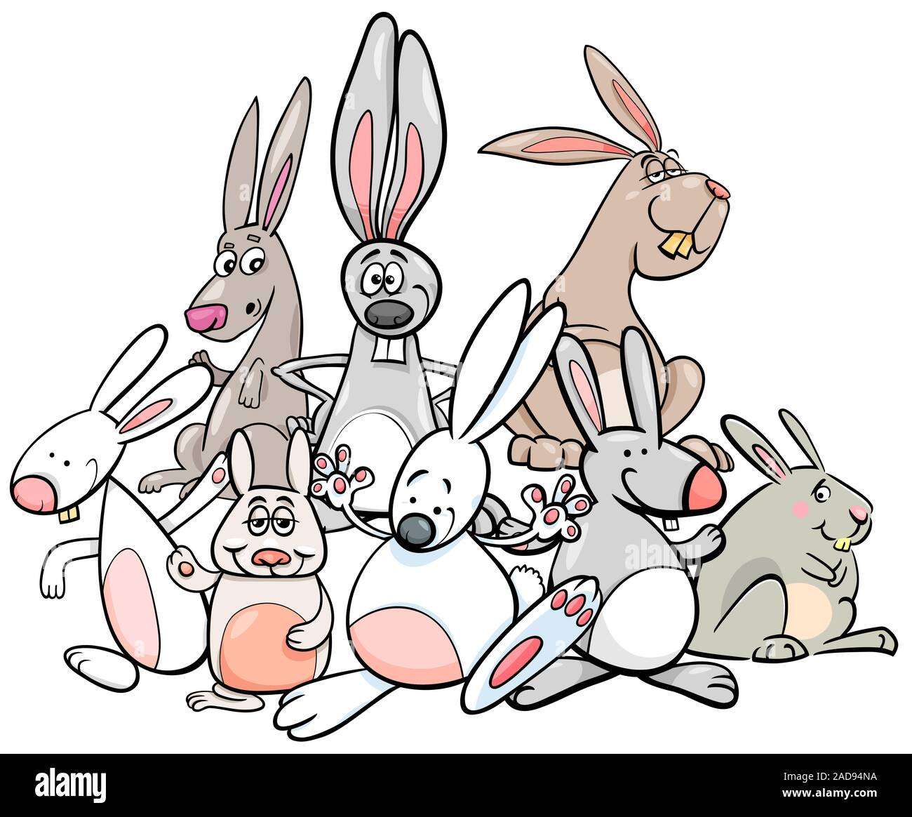 Illustration Funny Rabbits High Resolution Stock Photography and Images ...