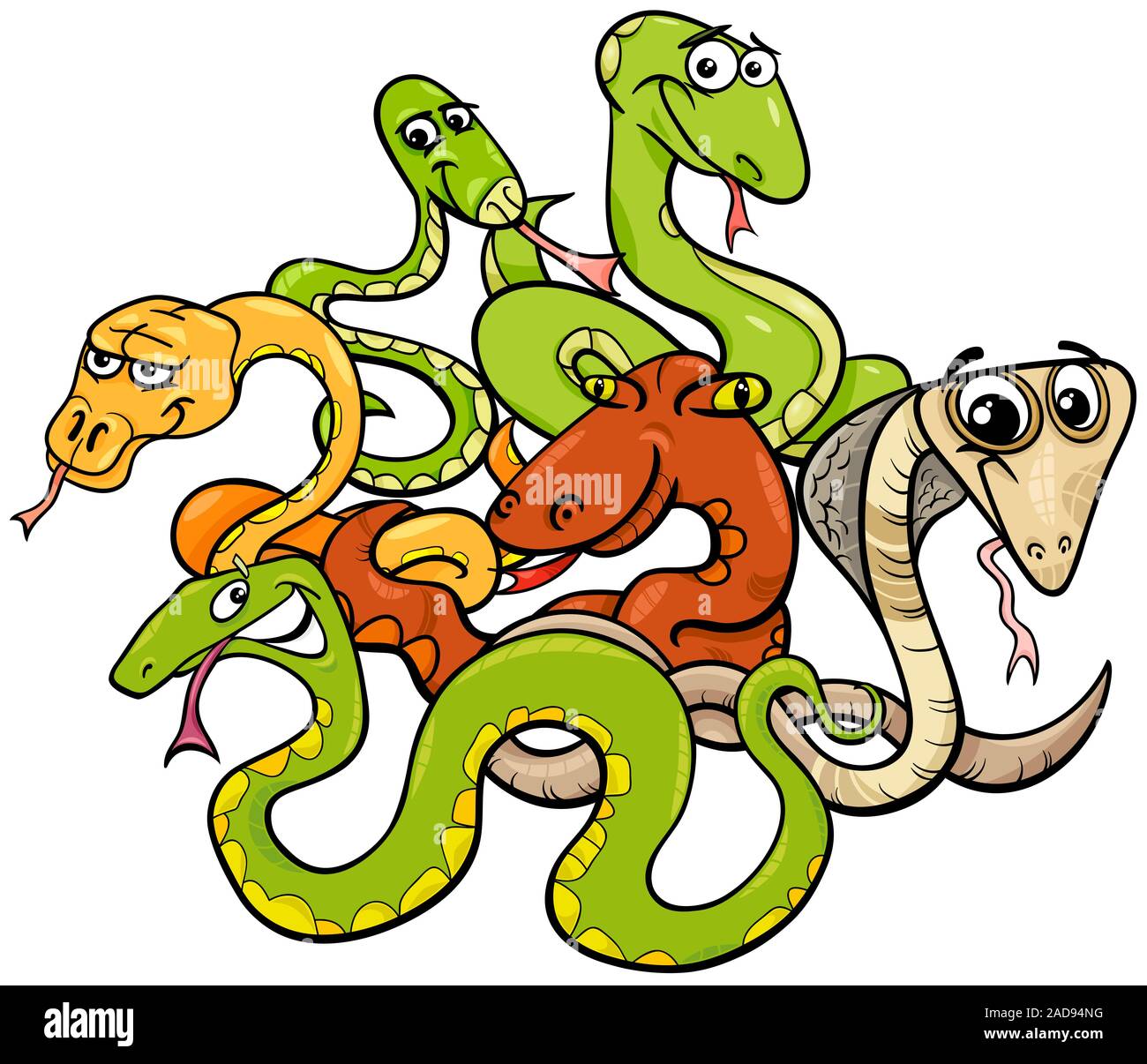 funny snakes cartoon animal characters Stock Photo - Alamy
