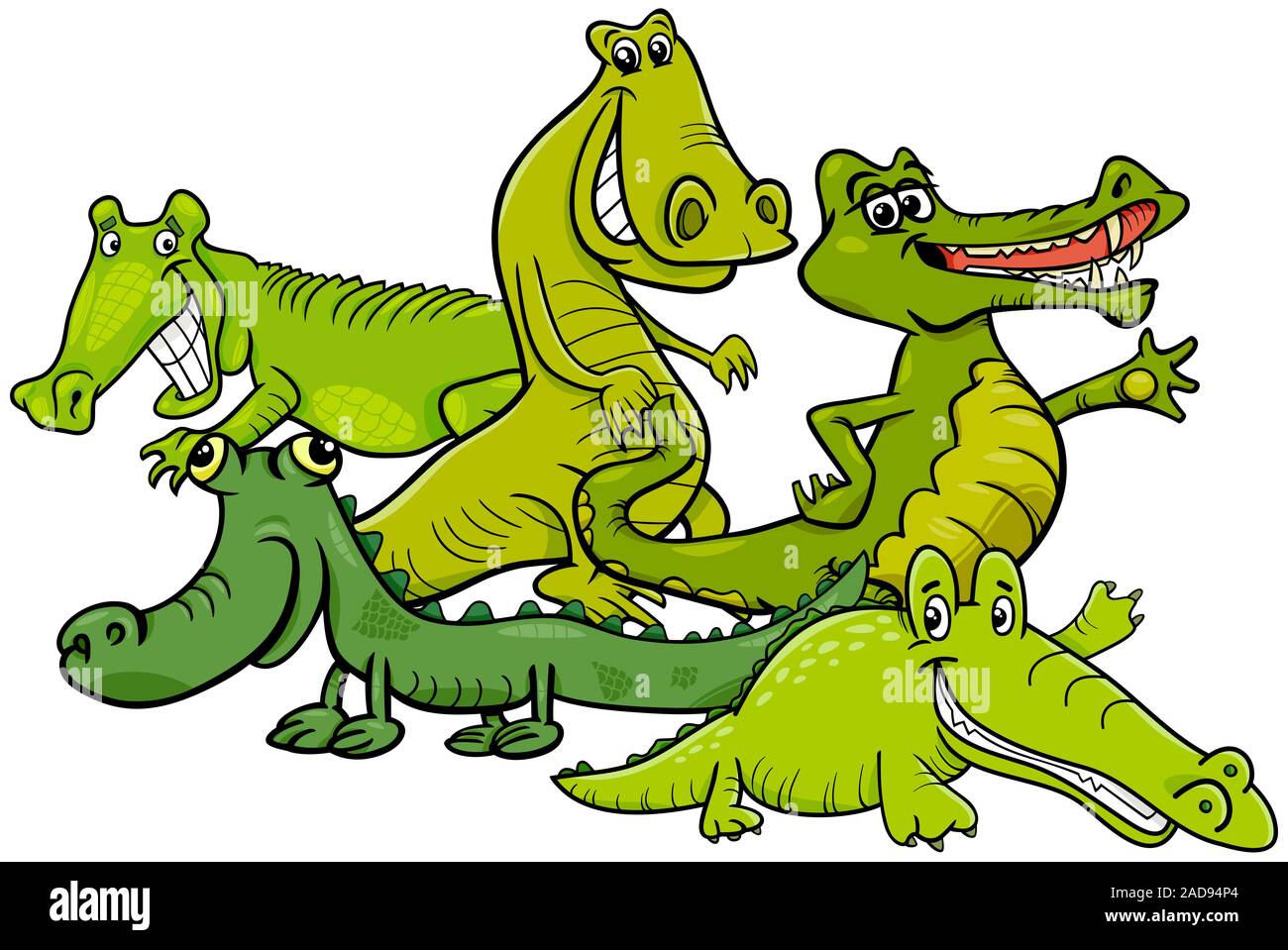 Funny crocodiles cartoon animal characters Stock Photo - Alamy
