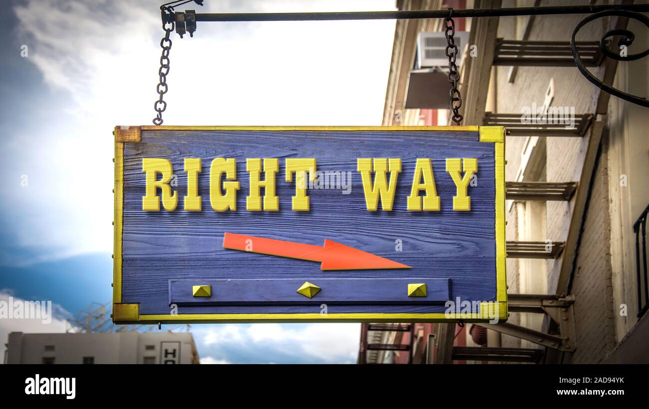 Street Sign Right Way Stock Photo - Alamy