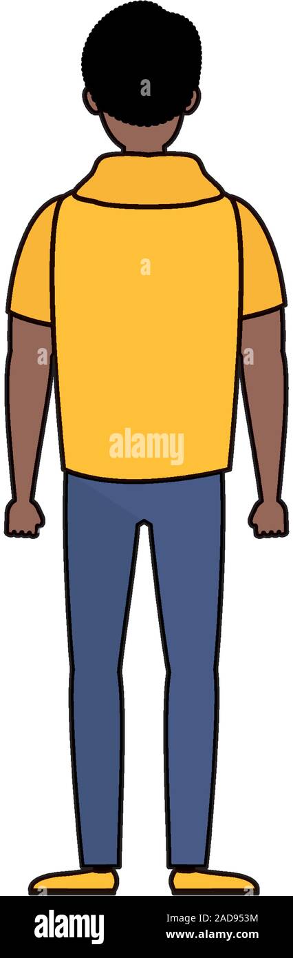 afro young man back avatar character Stock Vector Image & Art - Alamy