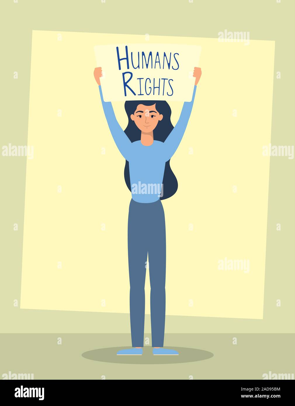 young woman with human rights label character Stock Vector Image & Art ...