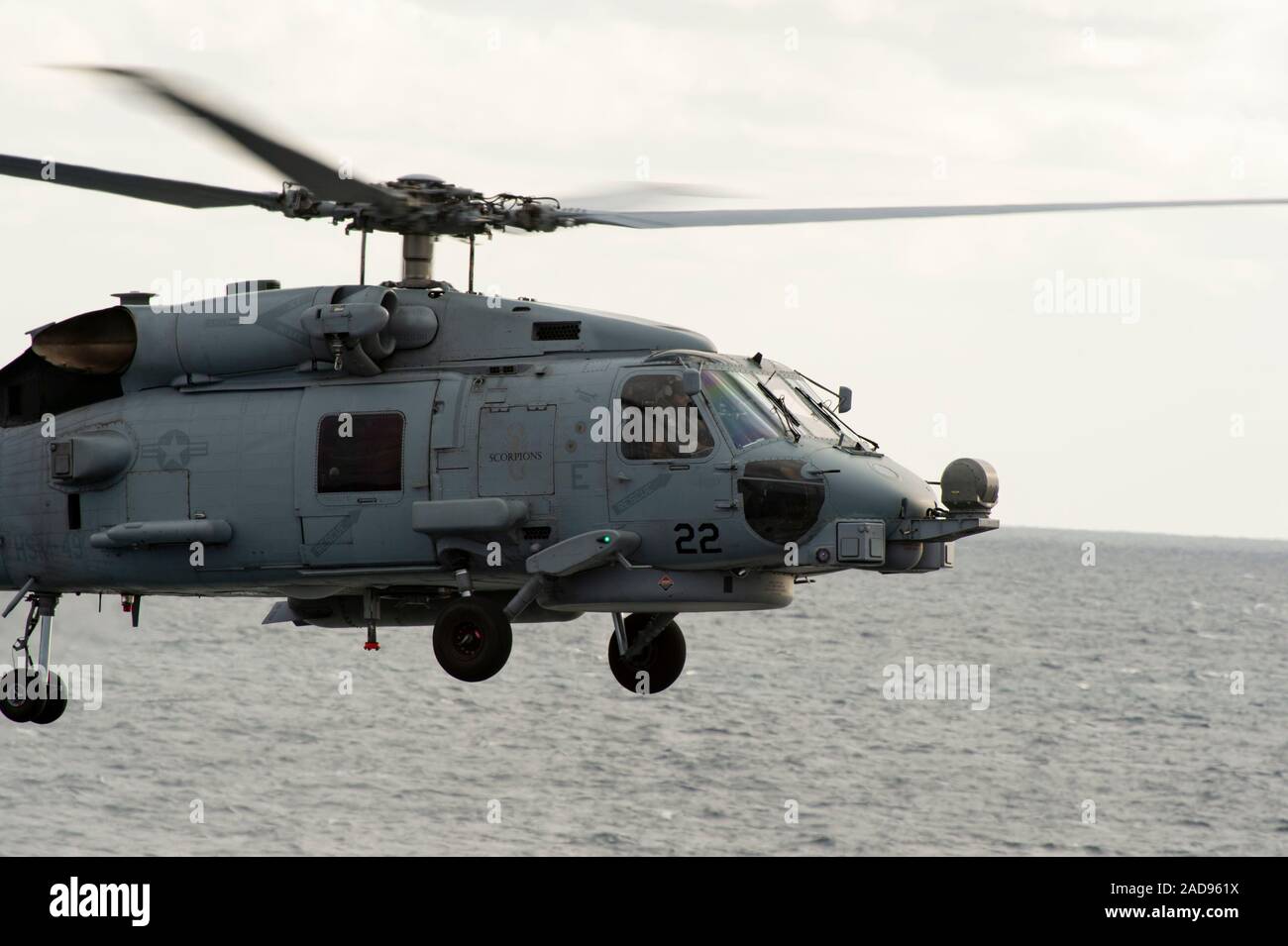 PACIFIC OCEAN (Nov. 27, 2019) An MH-60R Sea Hawk, assigned to the ...