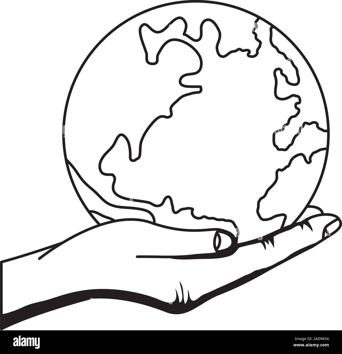 hand lifting world planet earth Stock Vector Image & Art - Alamy