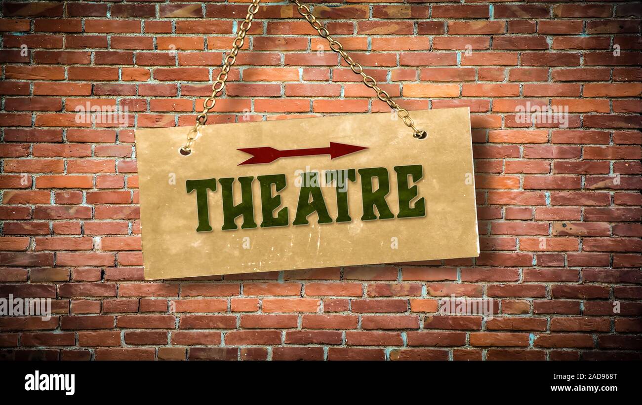 Open air theatre direction sign hi-res stock photography and images - Alamy