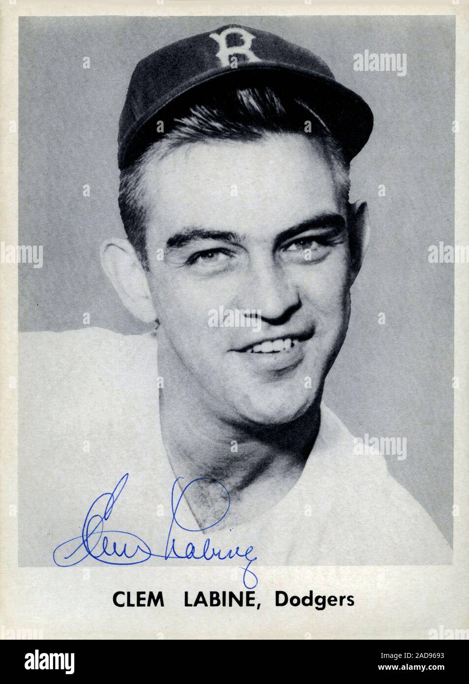 Vintage autographed black and white photo of Brooklyn Dodger baseball ...