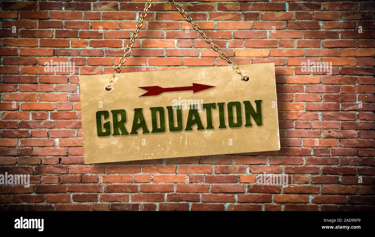 Street Sign to Graduation Stock Photo - Alamy