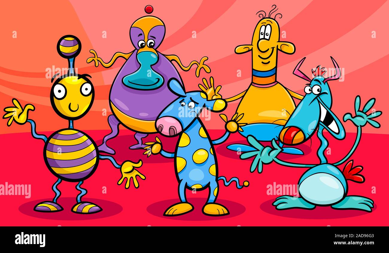 Alien characters group funny hi-res stock photography and images - Alamy