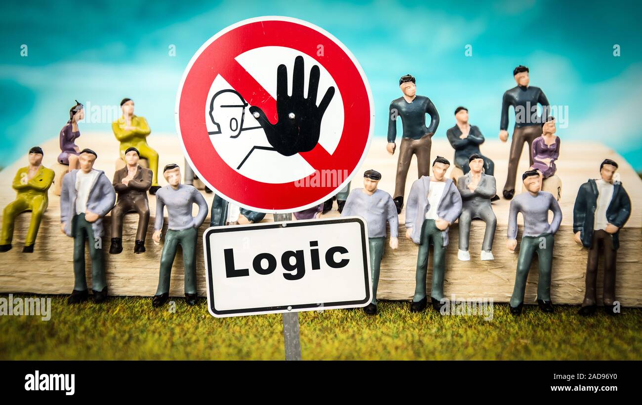 Street Sign Intuition versus Logic Stock Photo - Alamy