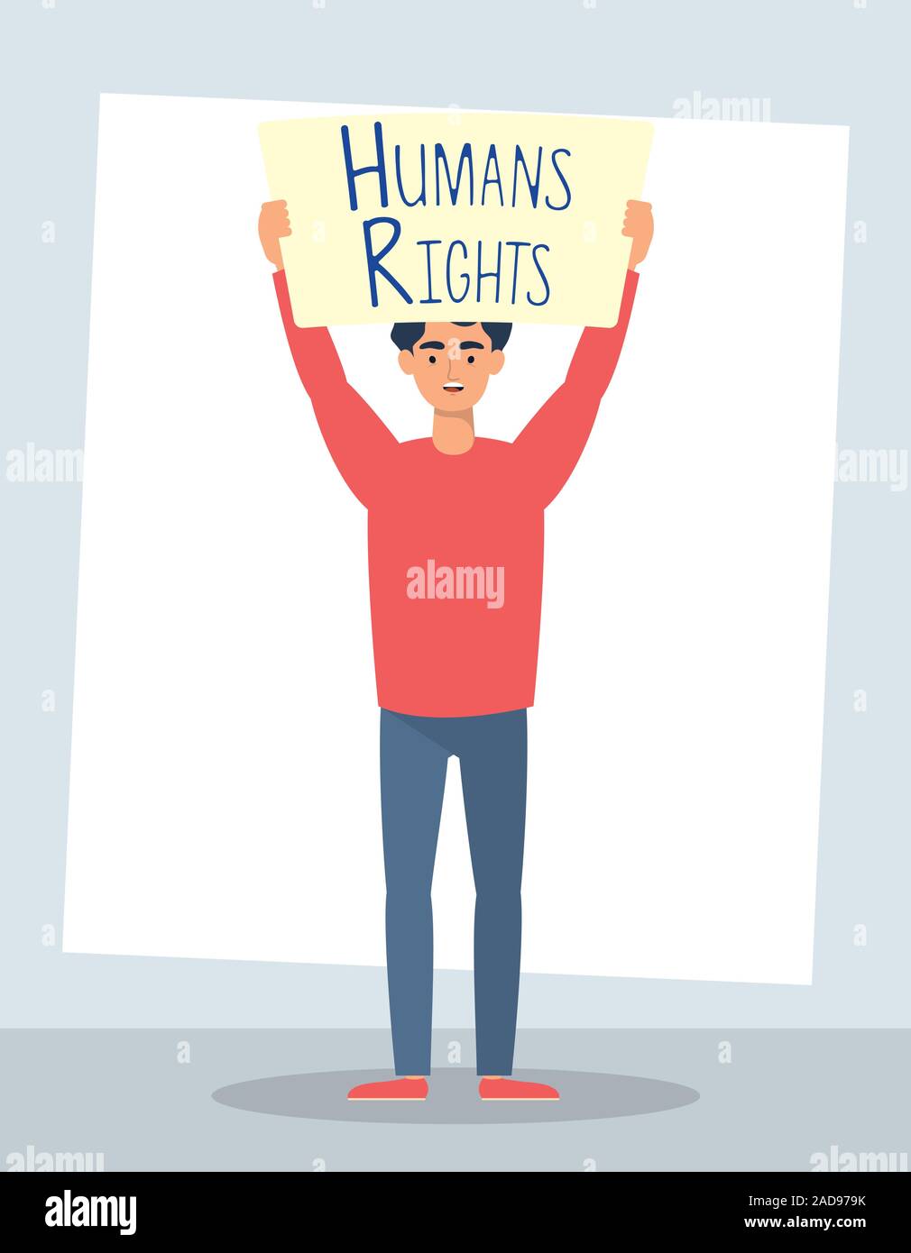 young man with human rights label character Stock Vector Image & Art ...