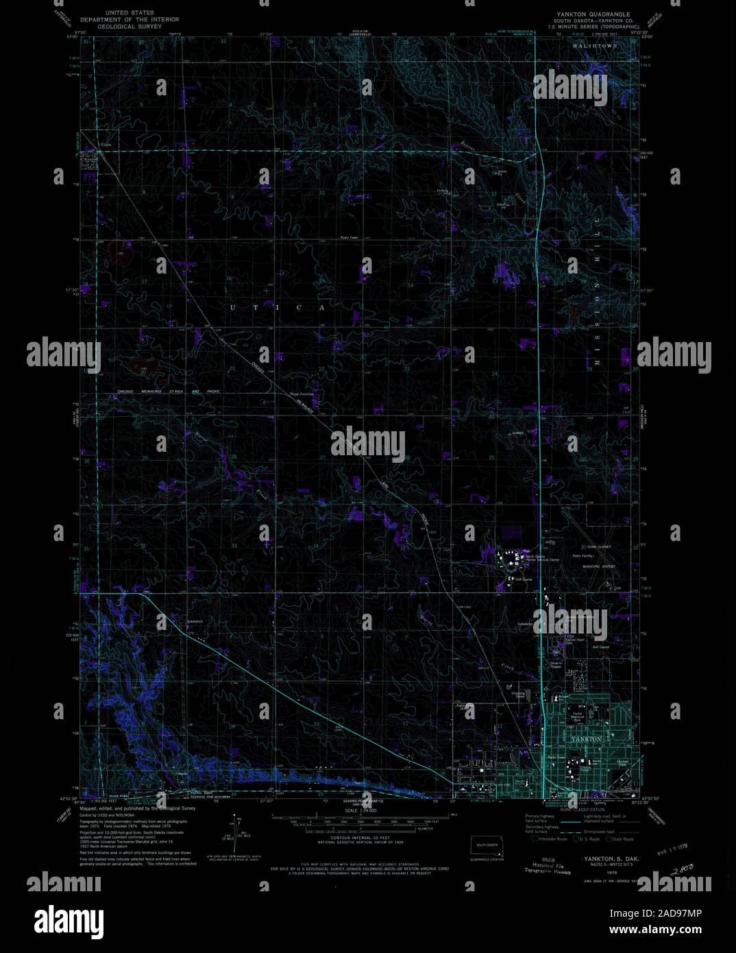 Yankton map hi-res stock photography and images - Alamy