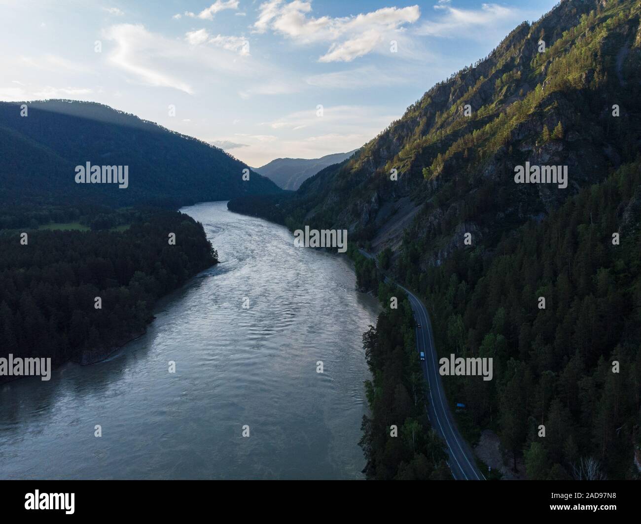Aerial view of Katun river Stock Photo - Alamy