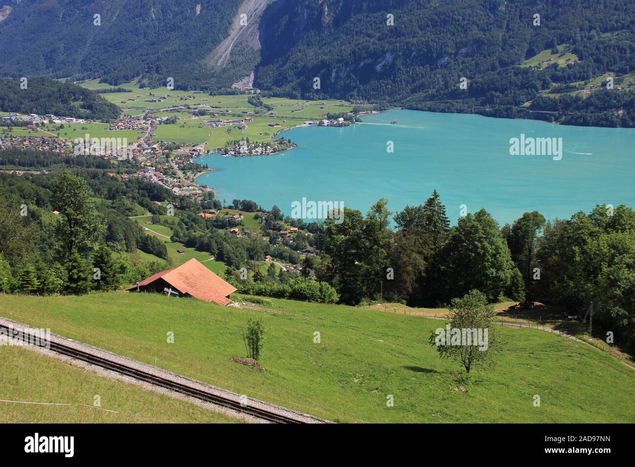 Village Brienz and turquoise Lake Brienz, Switzerland Stock Photo - Alamy
