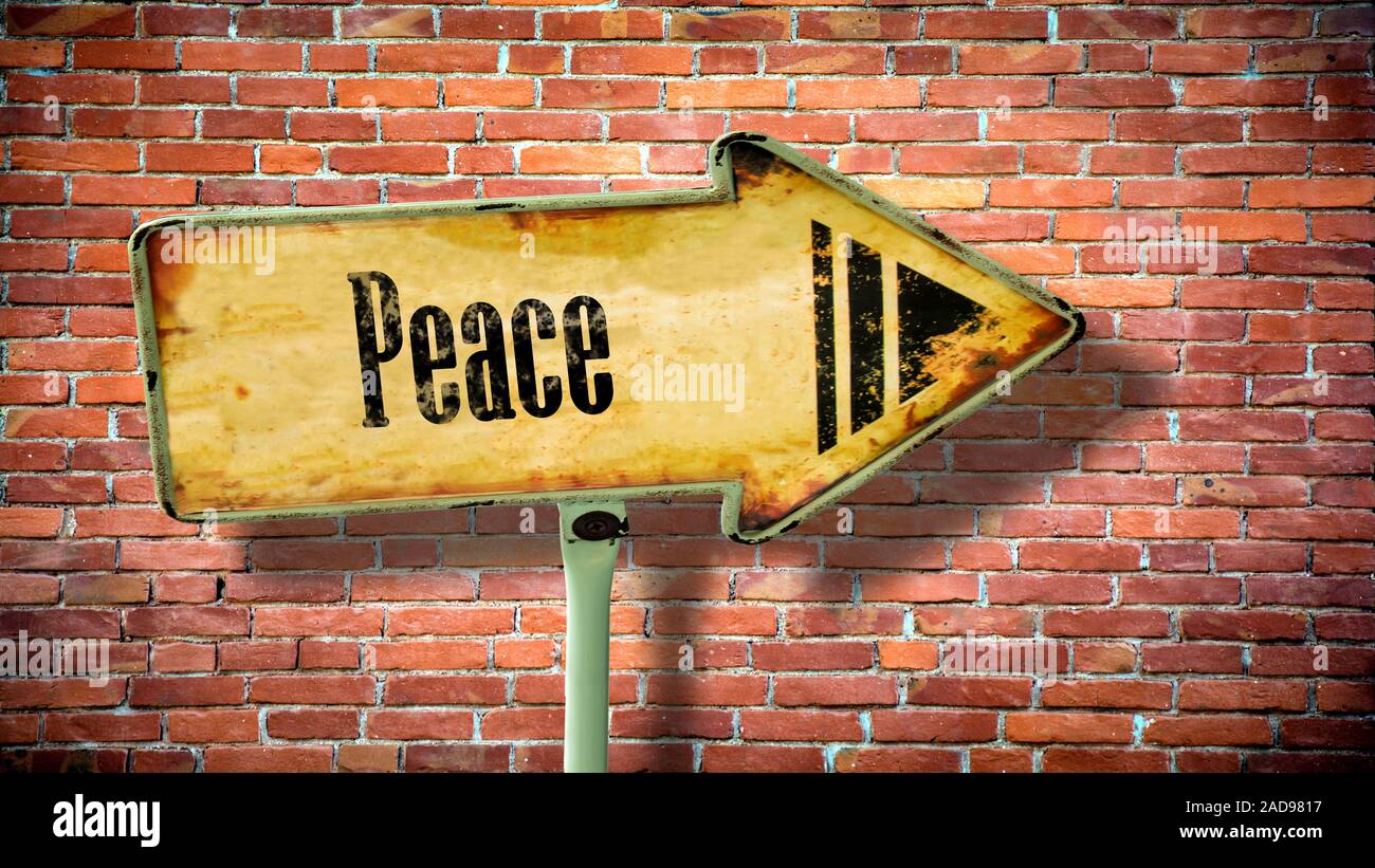 Street Sign to Peace Stock Photo - Alamy
