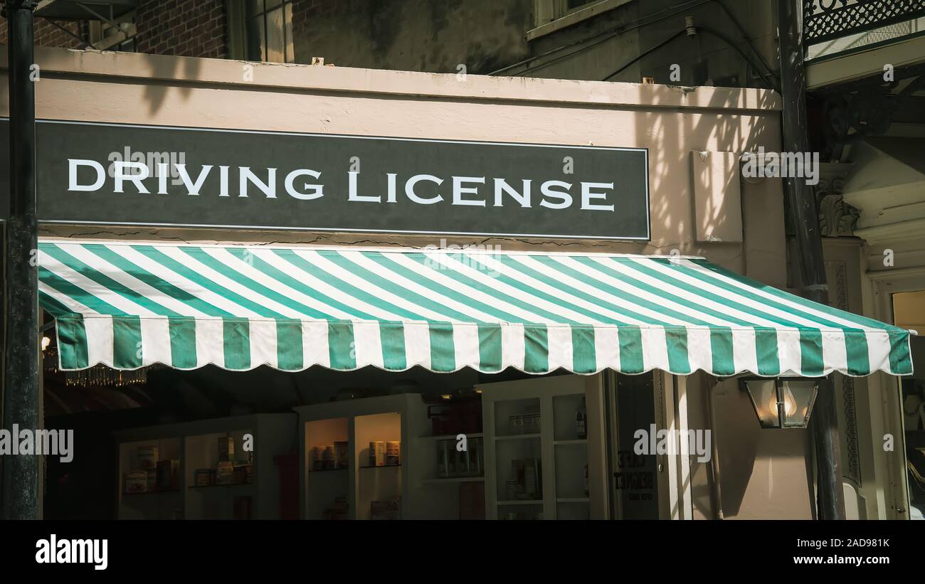 Street Sign DRIVING LICENSE Stock Photo - Alamy