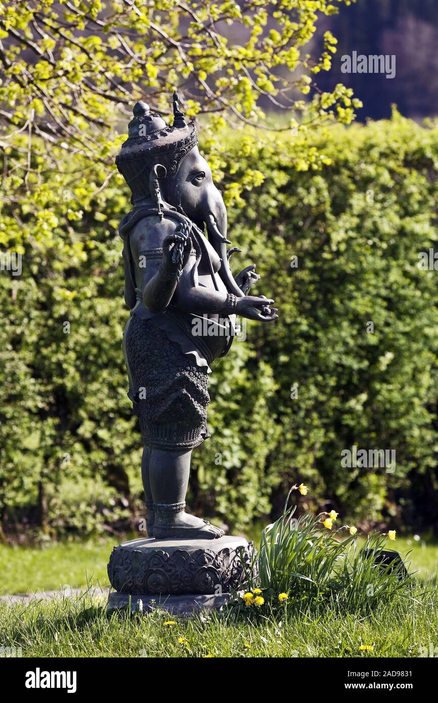 Sculpture in the garden of the Museum of Asian Art, Radevormwald ...