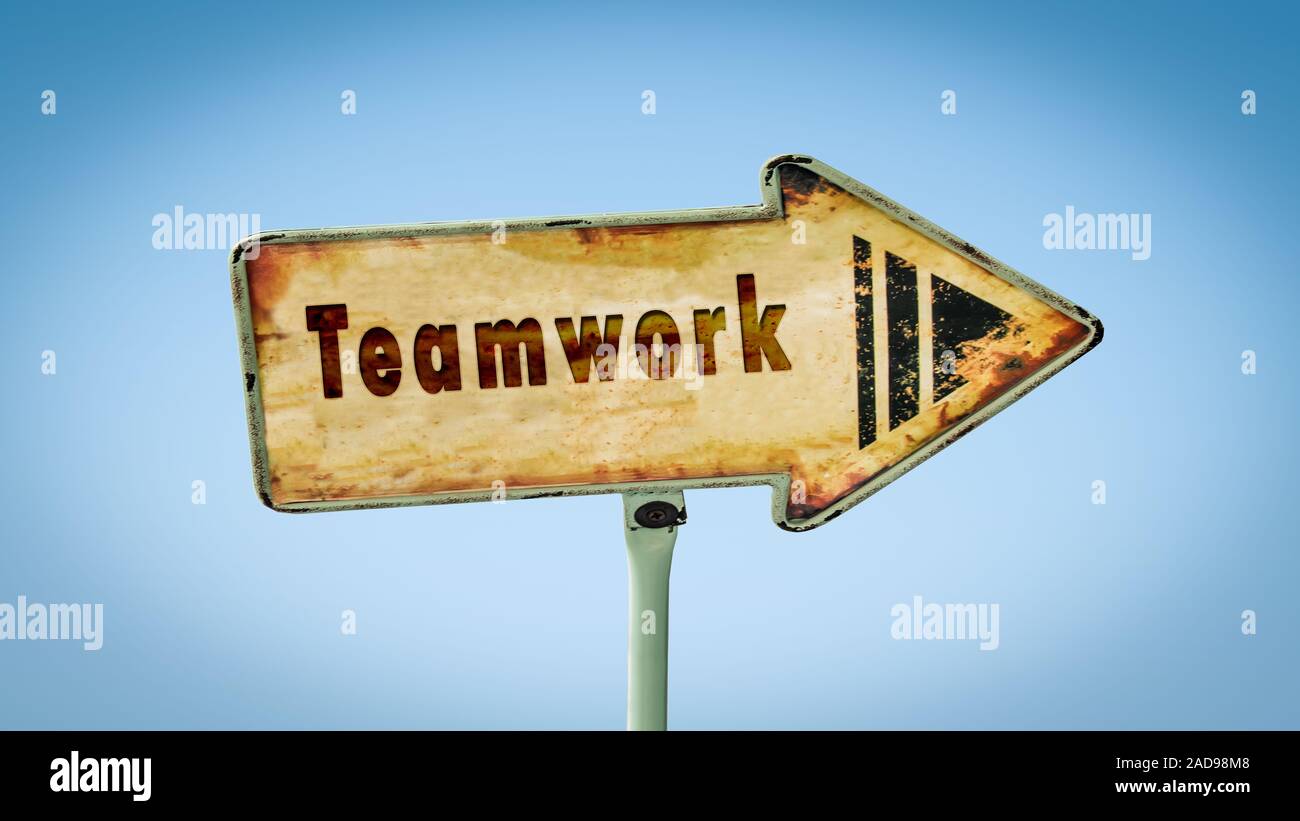 Street Sign to Teamwork Stock Photo - Alamy