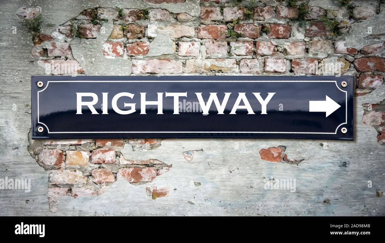 Street Sign Right Way Stock Photo - Alamy Street Sign Right Way Stock Photo - Alamy