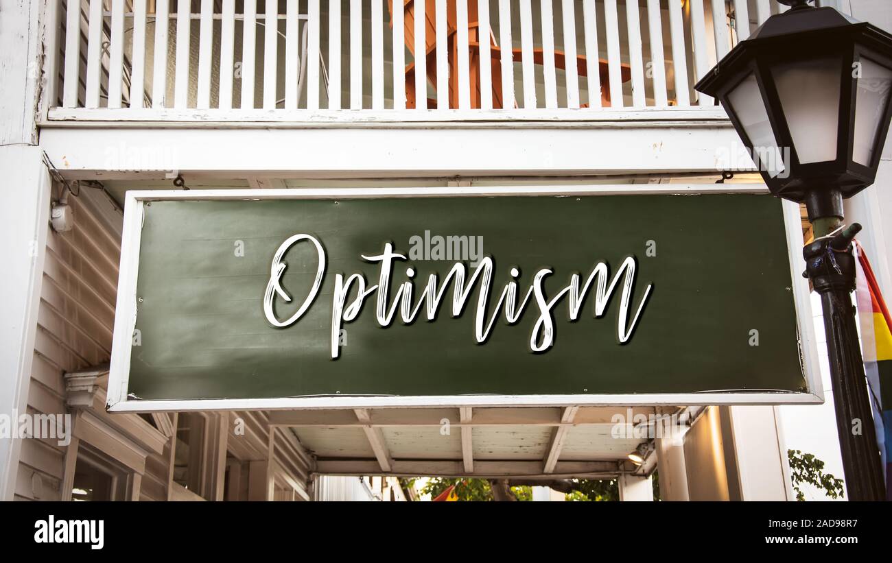 Street Sign to Optimism Stock Photo - Alamy