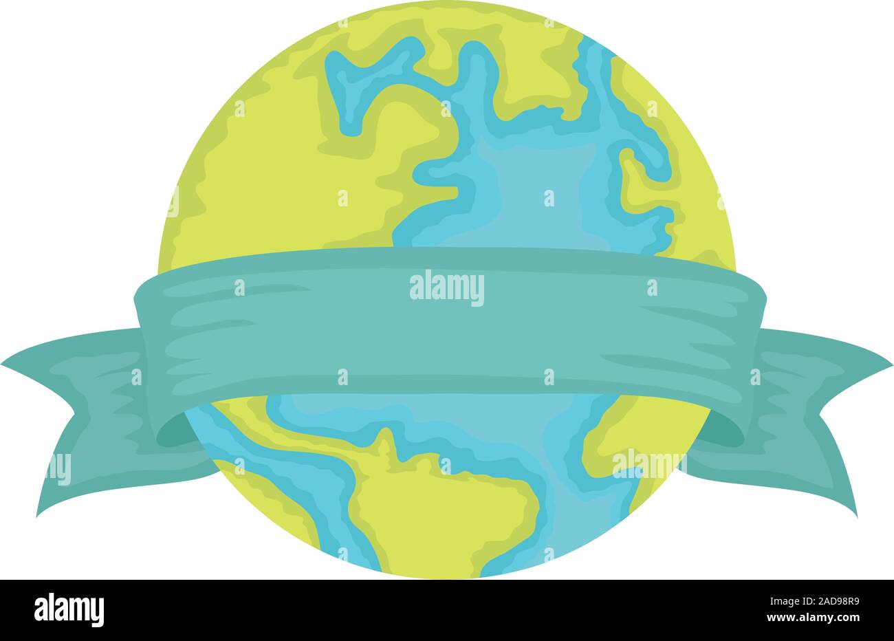 world planet earth with ribbon frame Stock Vector Image & Art - Alamy