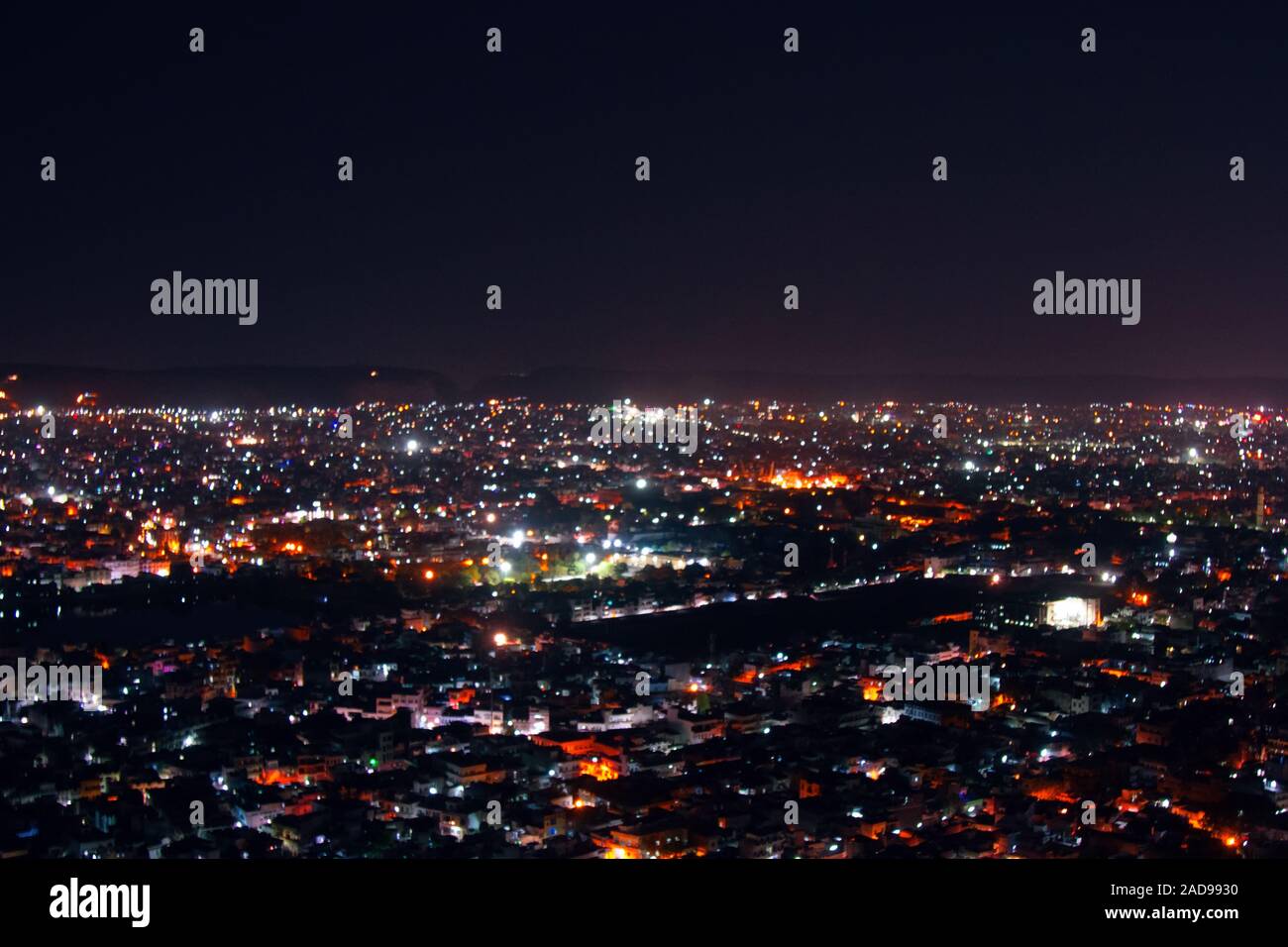 An night aerial view of Udaipur City Stock Photo - Alamy
