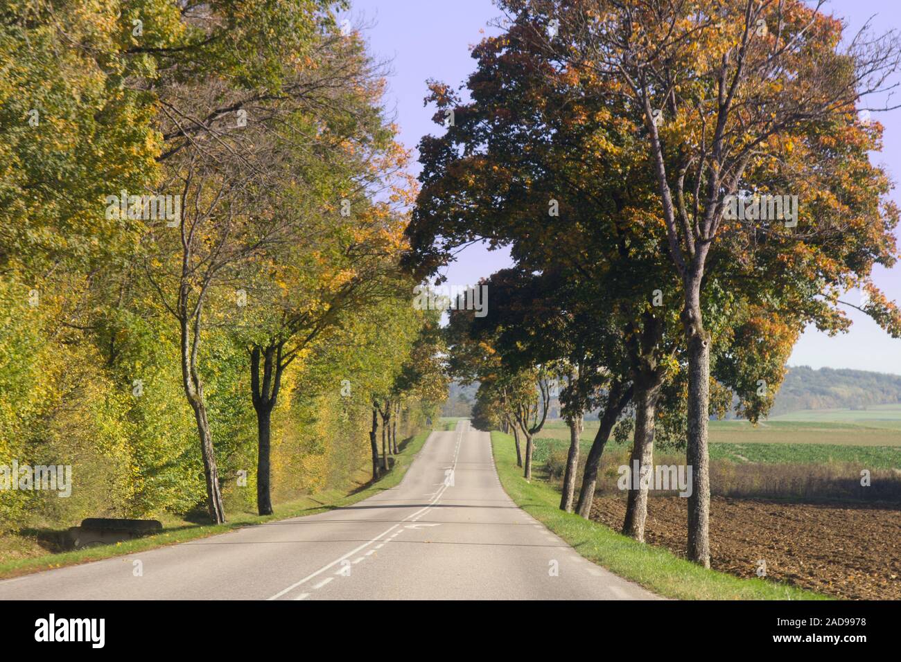 Two-lane highway in the hills of France Stock Photo - Alamy