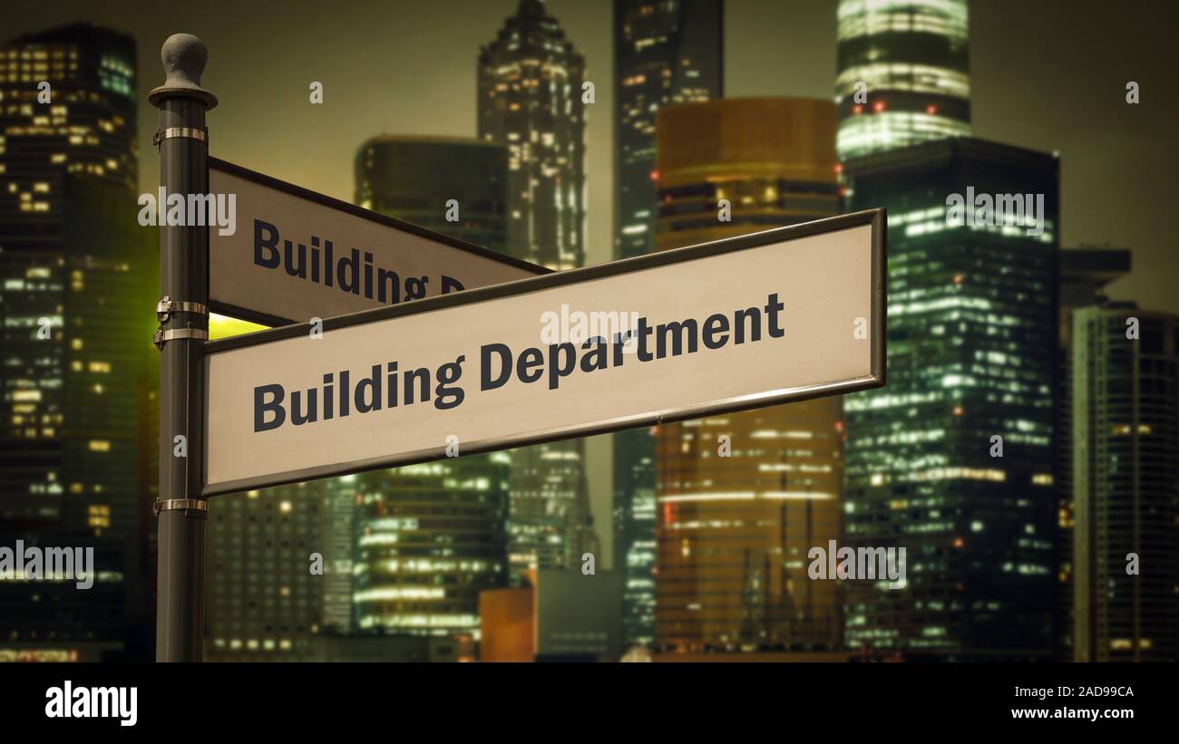 Street Sign Building Department Stock Photo - Alamy