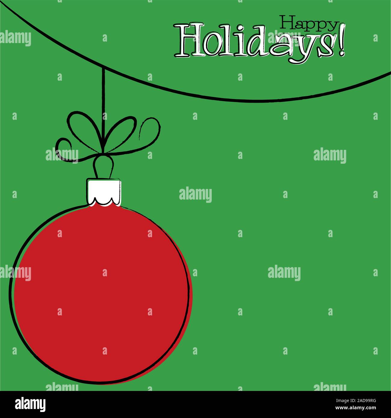Bright Hand Drawing bauble Christmas card in vector format Stock Vector ...
