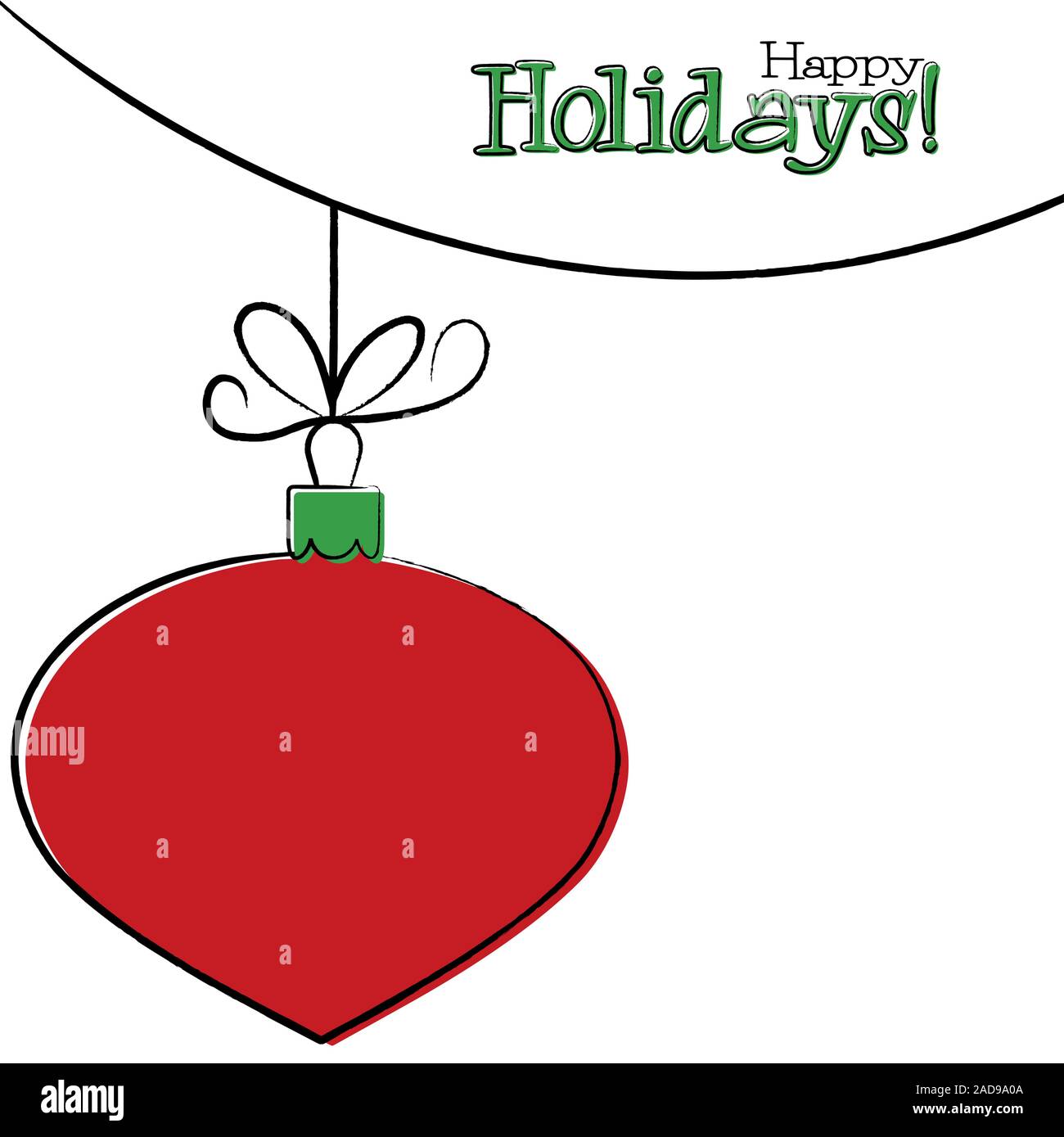 Bright Hand Drawing bauble Christmas card in vector format Stock Vector ...