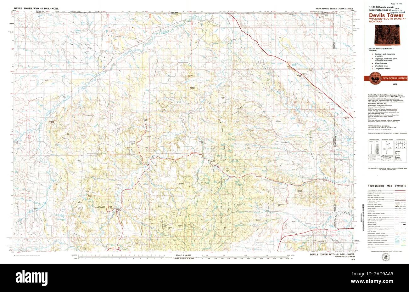 Devils tower map hi-res stock photography and images - Alamy