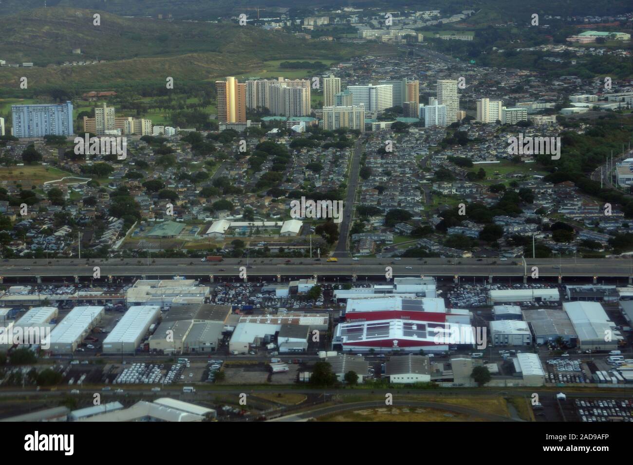 Aerial honolulu aloha tower hi-res stock photography and images - Alamy