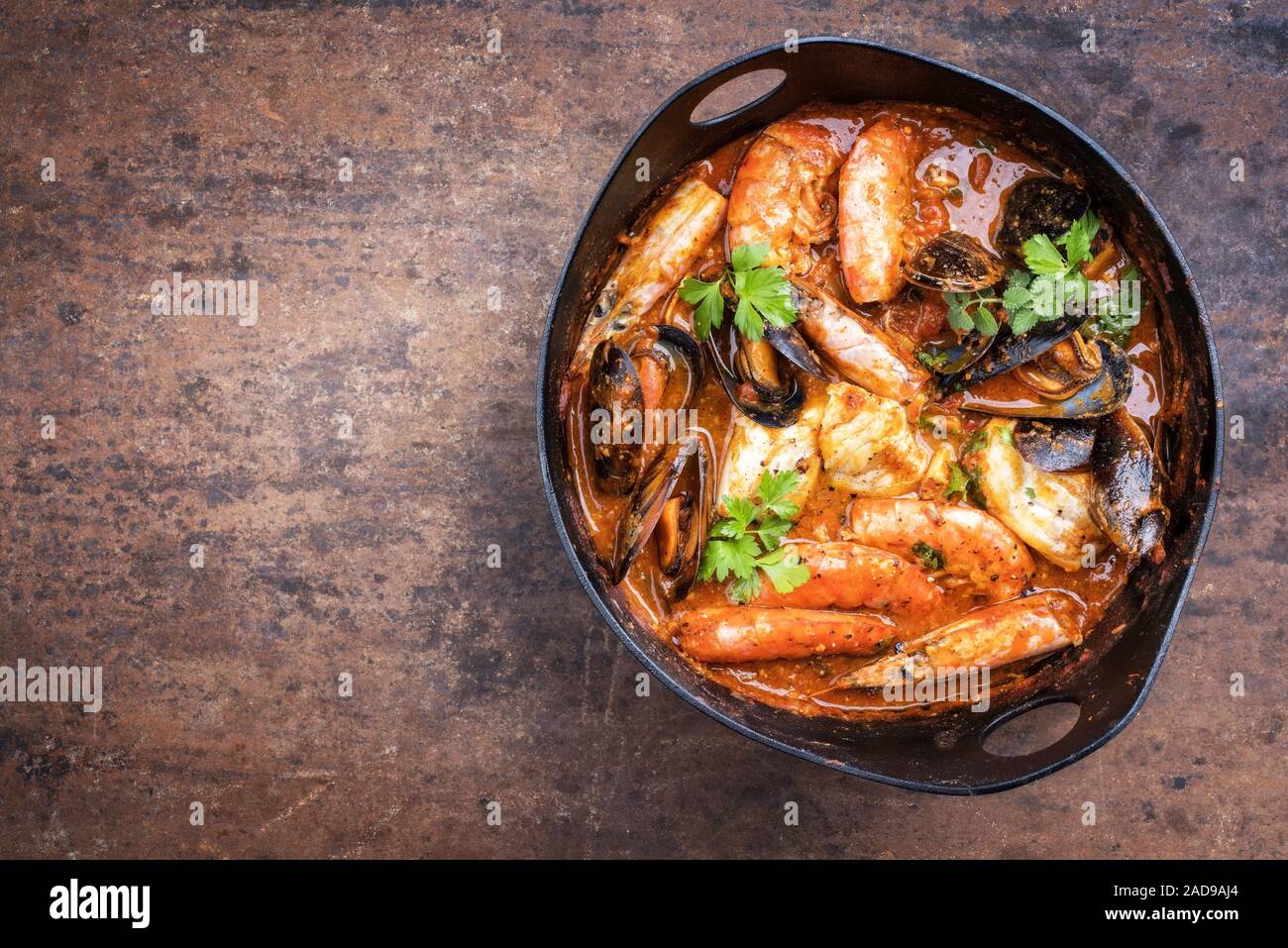 Traditional Catalan fish stew romesco de peix with prawns Stock Photo ...