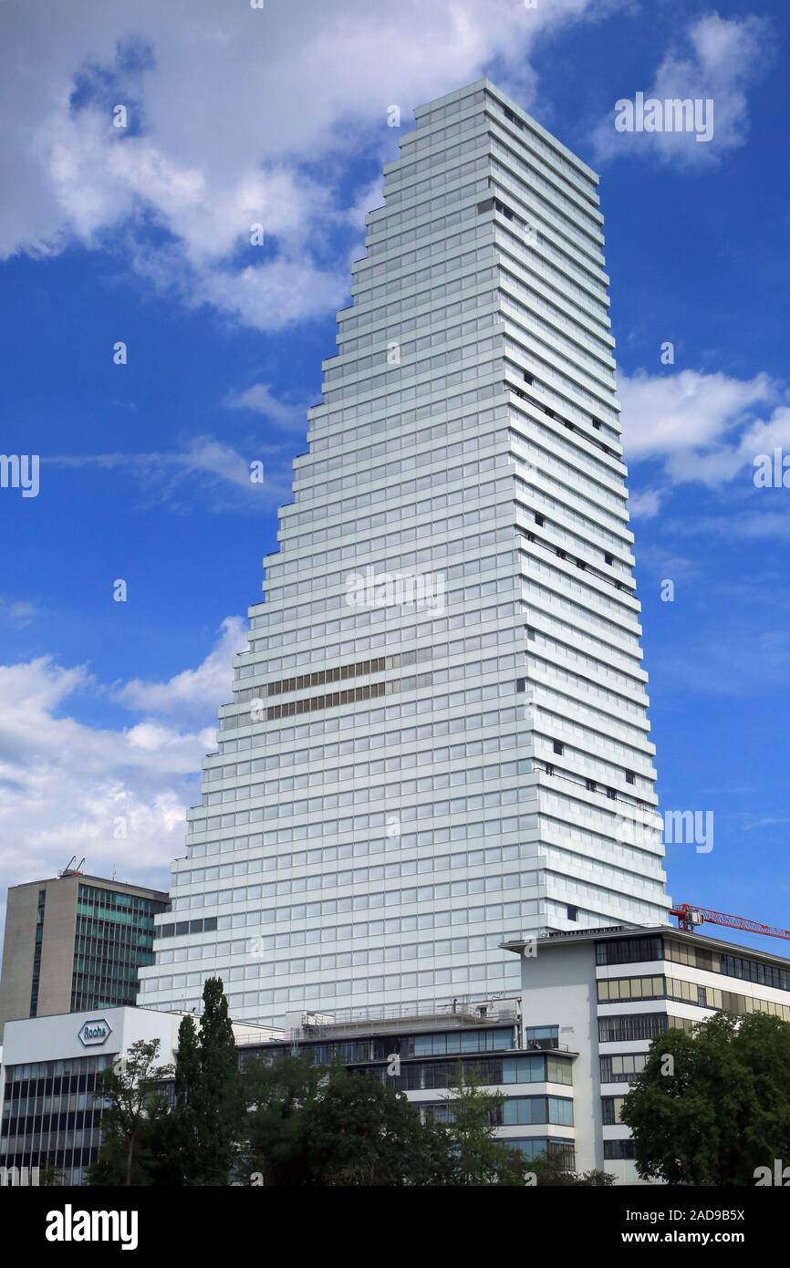 Basel, site and skyscraper of the pharmaceutical company Roche Stock ...