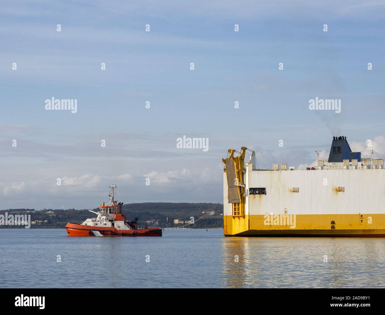 Containership tossed out of port Stock Photo - Alamy