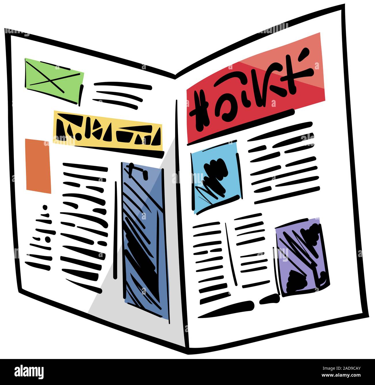 newspaper clip art cartoon illustration Stock Photo - Alamy