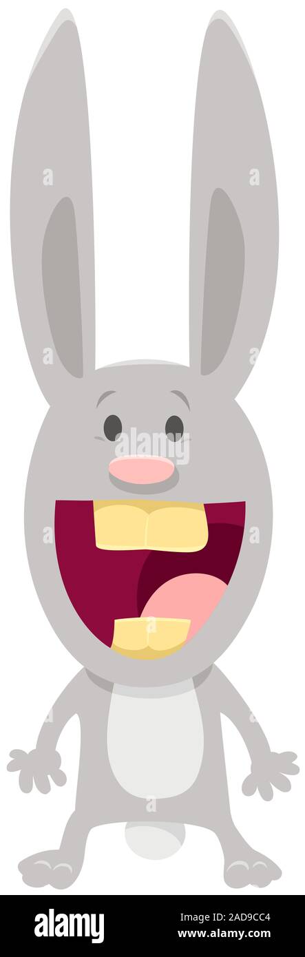 happy farm rabbit cartoon animal character Stock Photo - Alamy