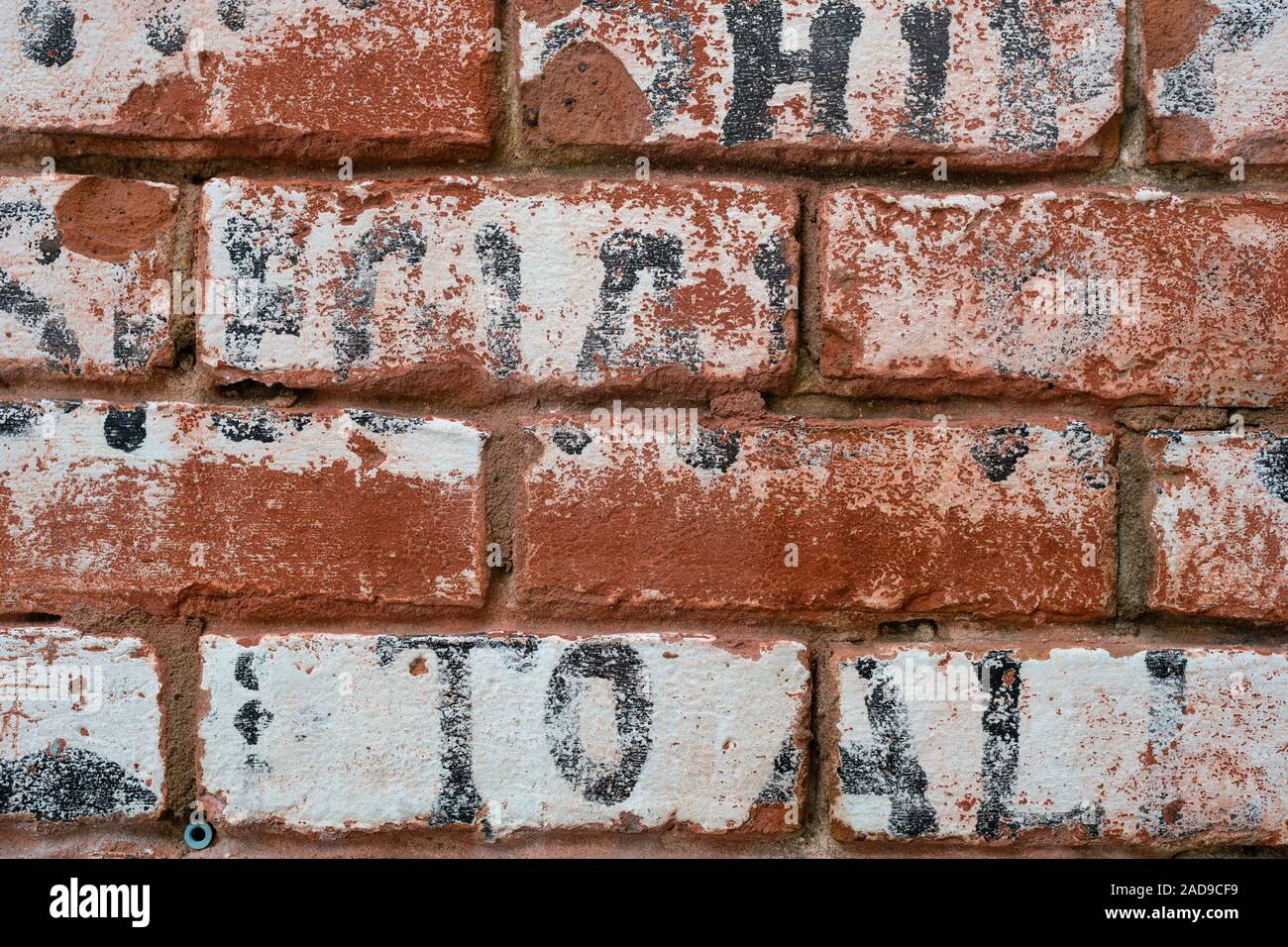 Painted Rustic Brick Wall Stock Photo - Alamy
