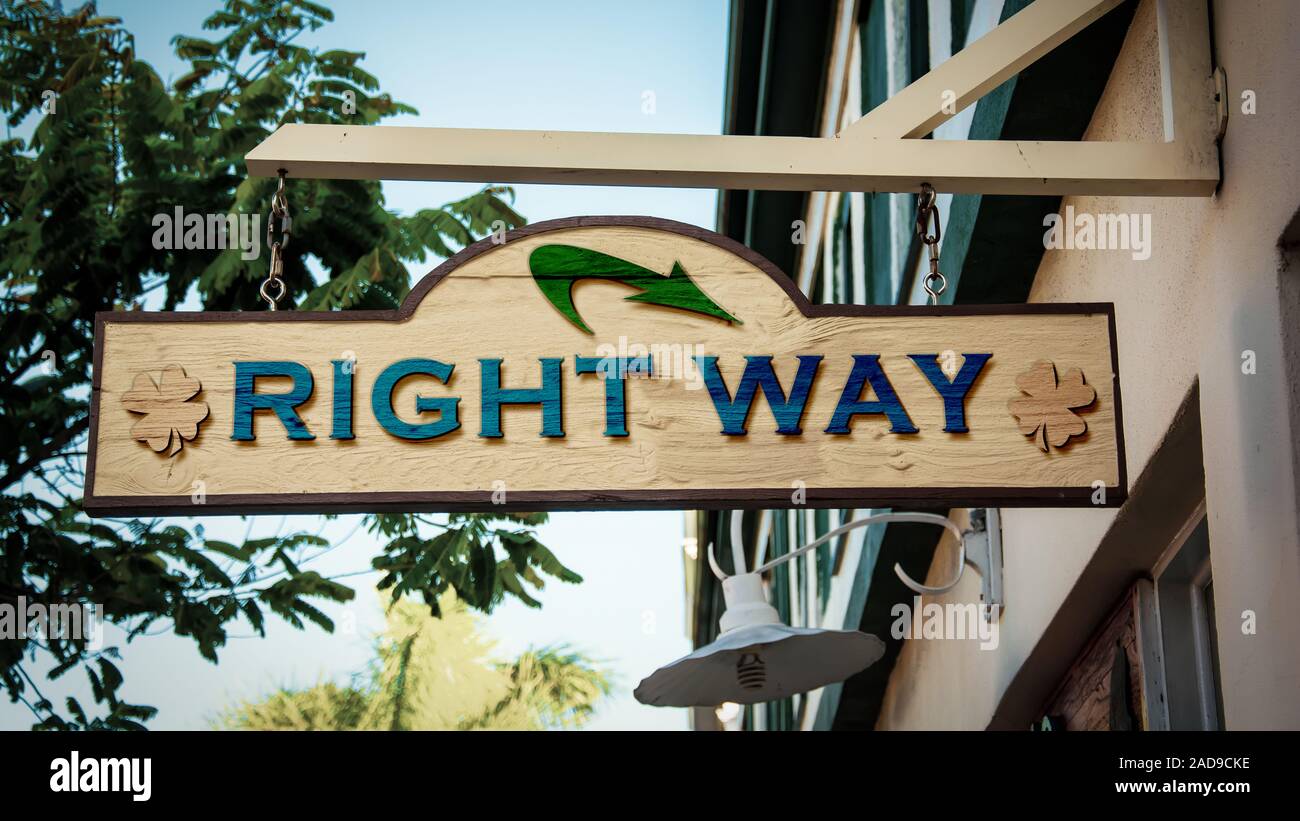 Street Sign Right Way Stock Photo - Alamy